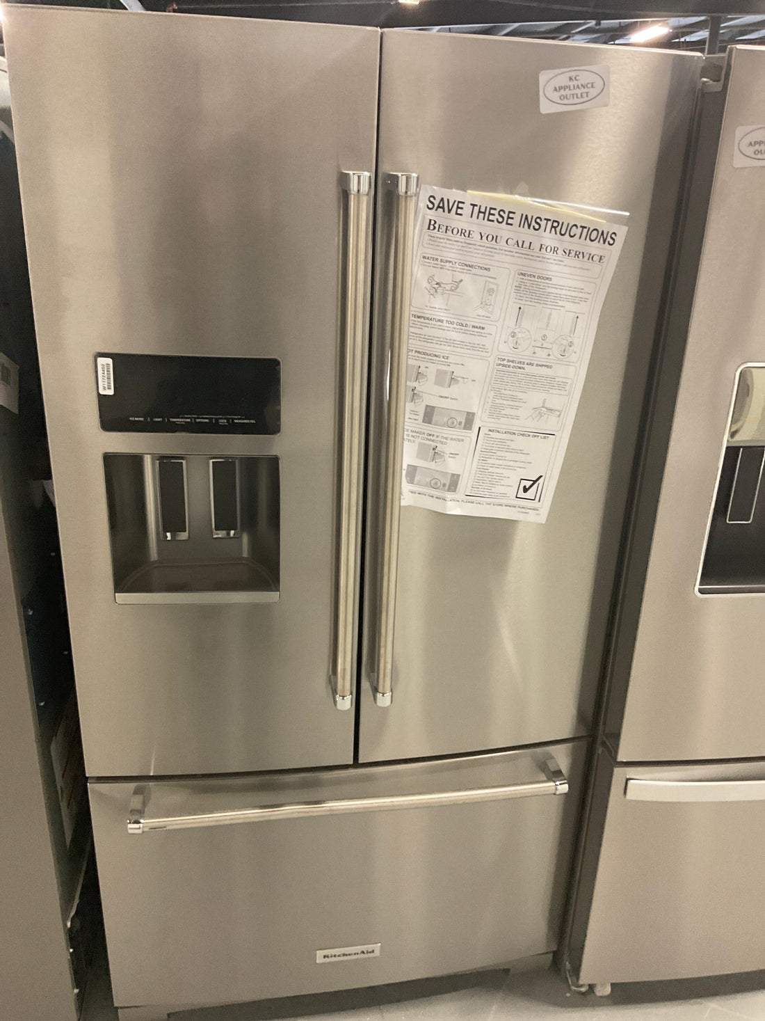 KitchenAid KRFF577KPS 36 Inch Freestanding French Door Refrigerator wi ...
