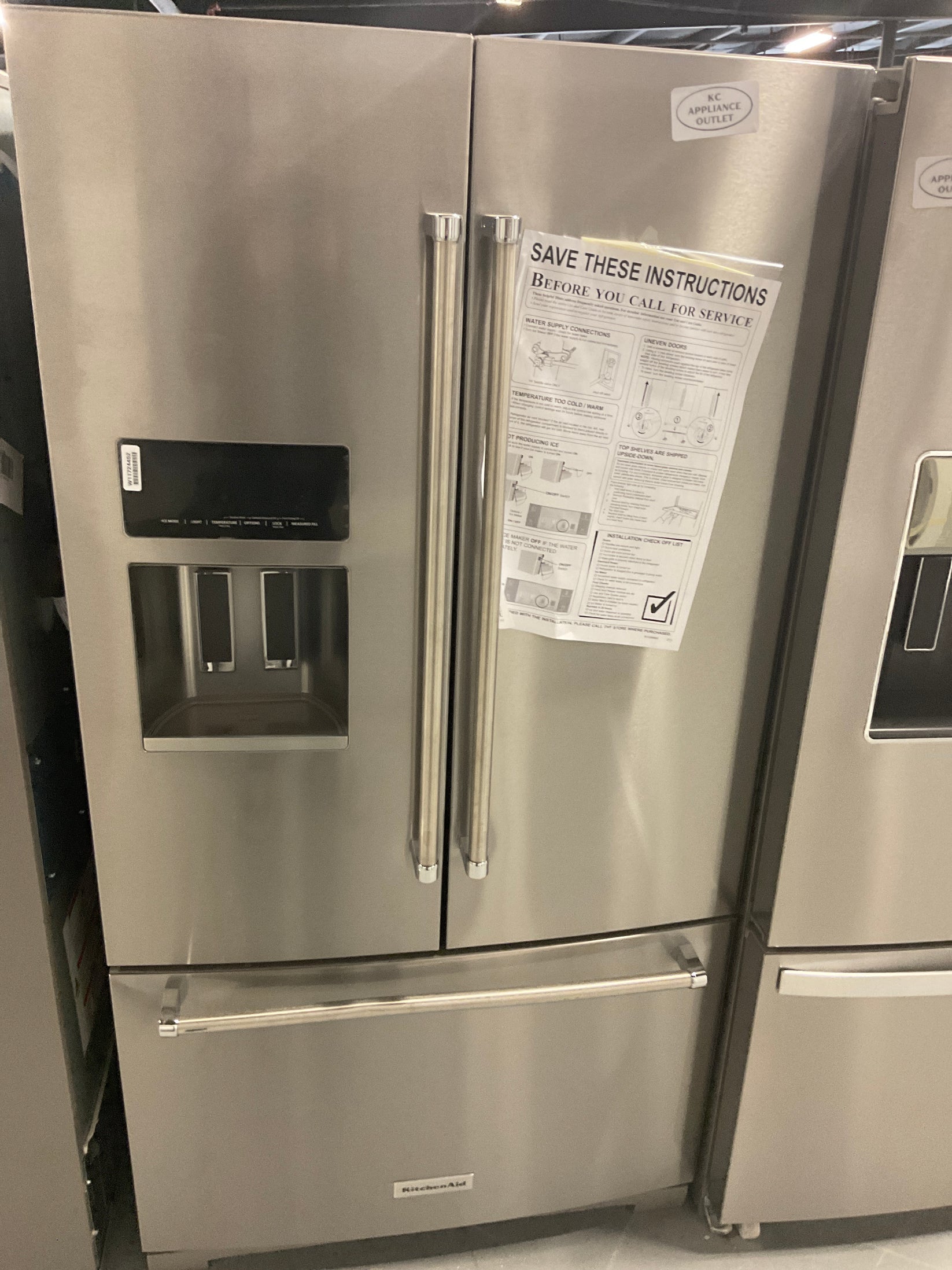 KitchenAid KRFF577KPS 36 Inch Freestanding French Door Refrigerator wi ...