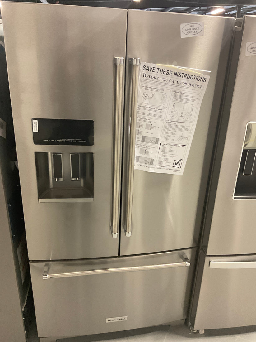 KitchenAid KRFF577KPS 36 Inch Freestanding French Door Refrigerator wi ...